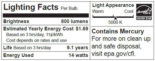TCP 60W Equivalent CFL Mini Spring A Lamp, Daylight (5000K) Spiral Light Bulb (10 Pack)