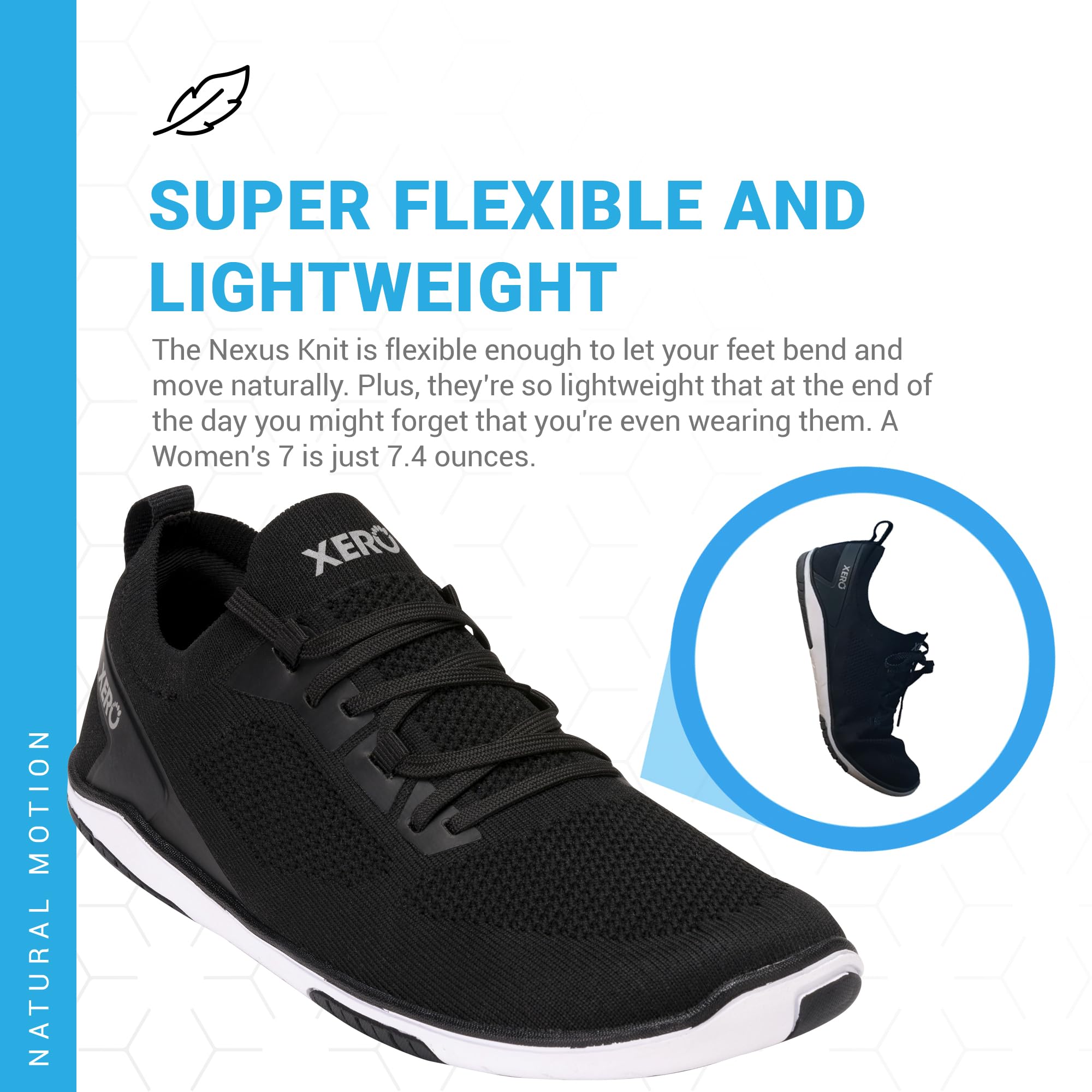 Xero Shoes Barefoot Nexus Knit Shoes for Women | Athleisure Sneaker, Minimalist, Zero Drop, Minimalist Women's Shoes | Black, Size 7.5
