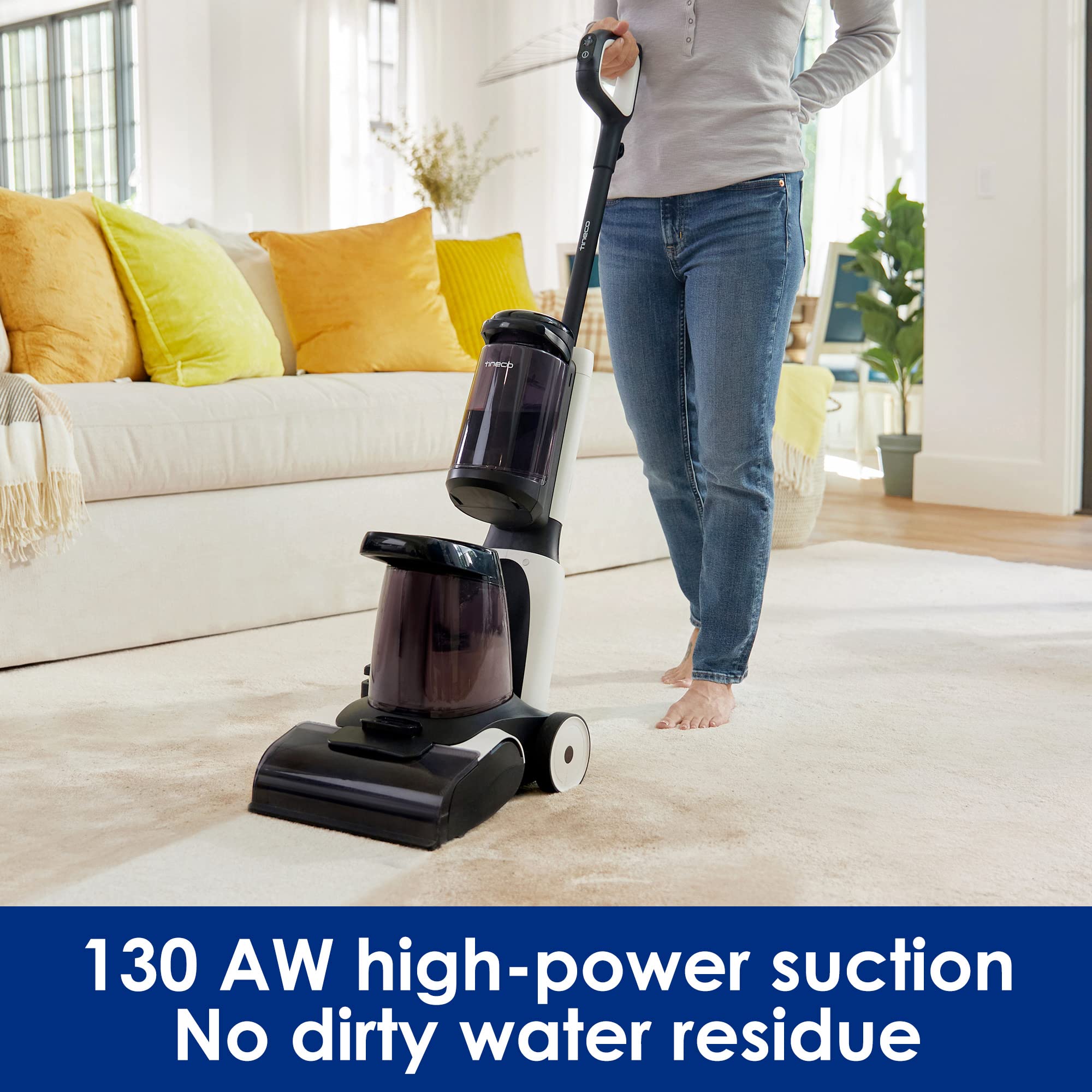 Tineco CARPET ONE Smart Carpet Cleaner Machine, Lightweight Carpet Shampooer and Portable Upholstery Cleaner with LED Display, Pet Carpet Cleaner with App Connection, Voice Prompts