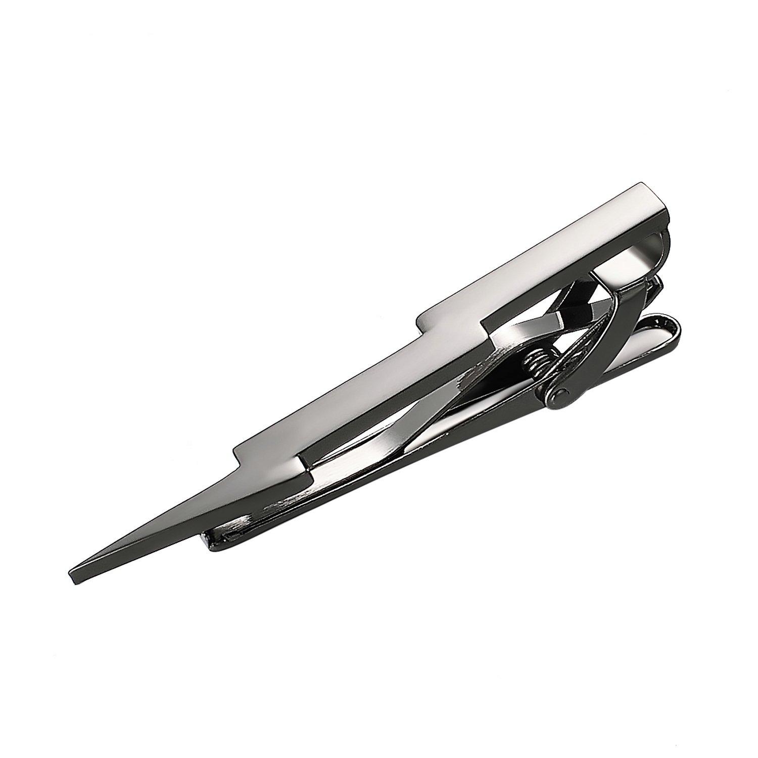 Yoursfs Lightning Bolt Tie Clip For Men Novelty Tie Clasp Bar Warrior Fashion Stainless Steel Black Cool tie Clips