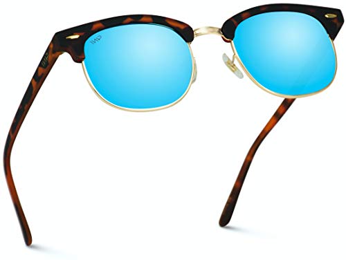 WearMe Pro - Polarized Classic Half Frame Semi Rimless Retro Sunglasses Women Men