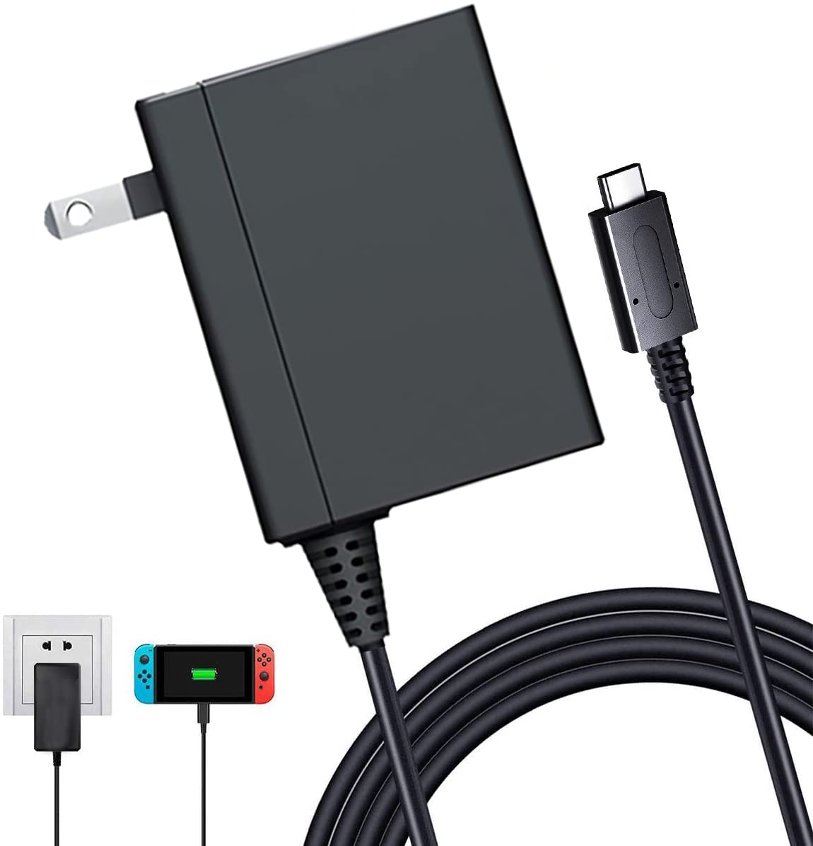 Switch Charger - Fast Charger AC Adapter for Nintendo Switch Dock/Switch and Pro Controller with Type C Charging kit (Support TV Mode)