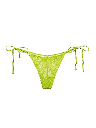 Savage X Fenty, Women's, Caged Lace Thong with Tie, Fuji Apple Green, 3X