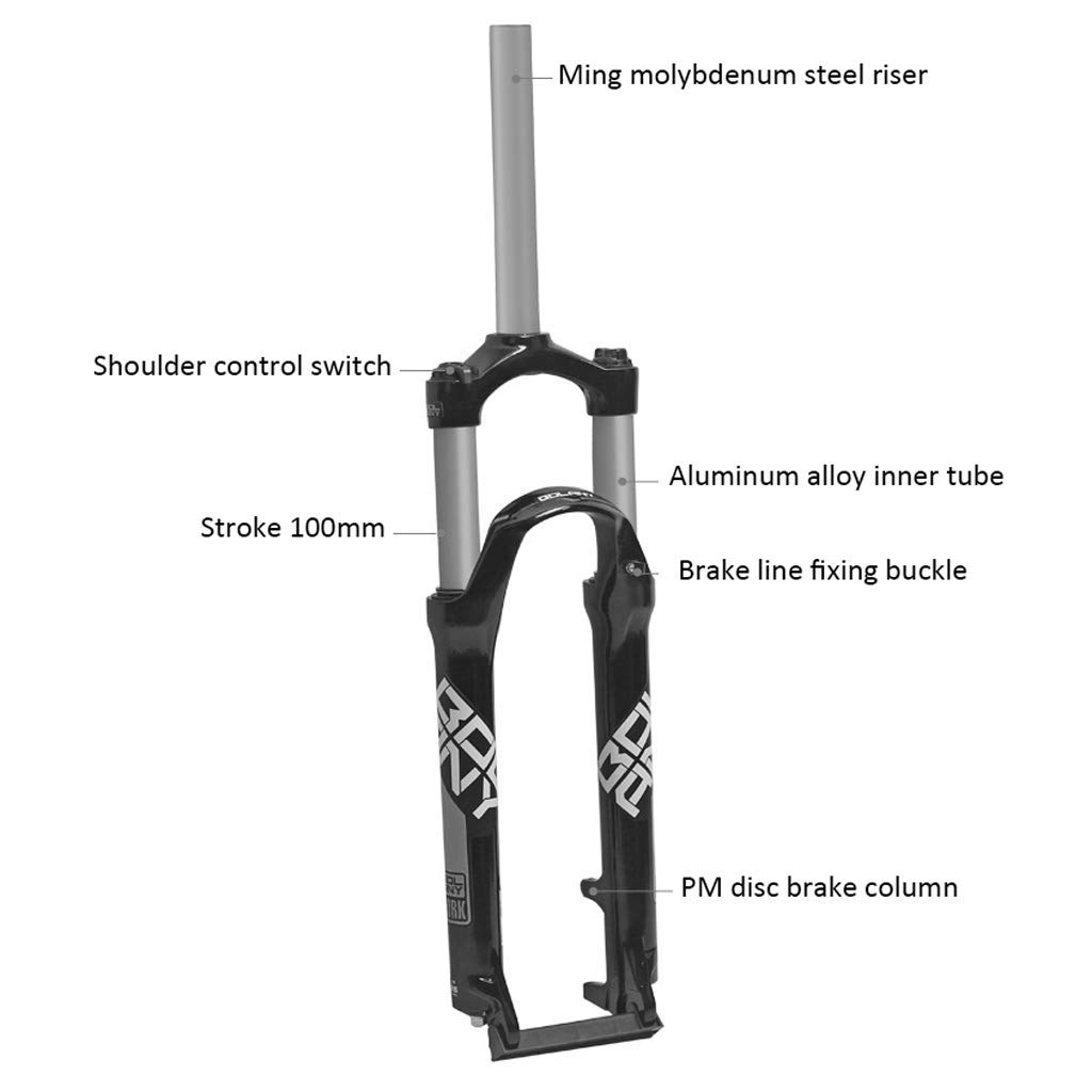 W·Z Suspension Fork 24 Inch Mountain Bike Front Aluminum Shoulder Control Bicycle Accessories (Size : 24inch)