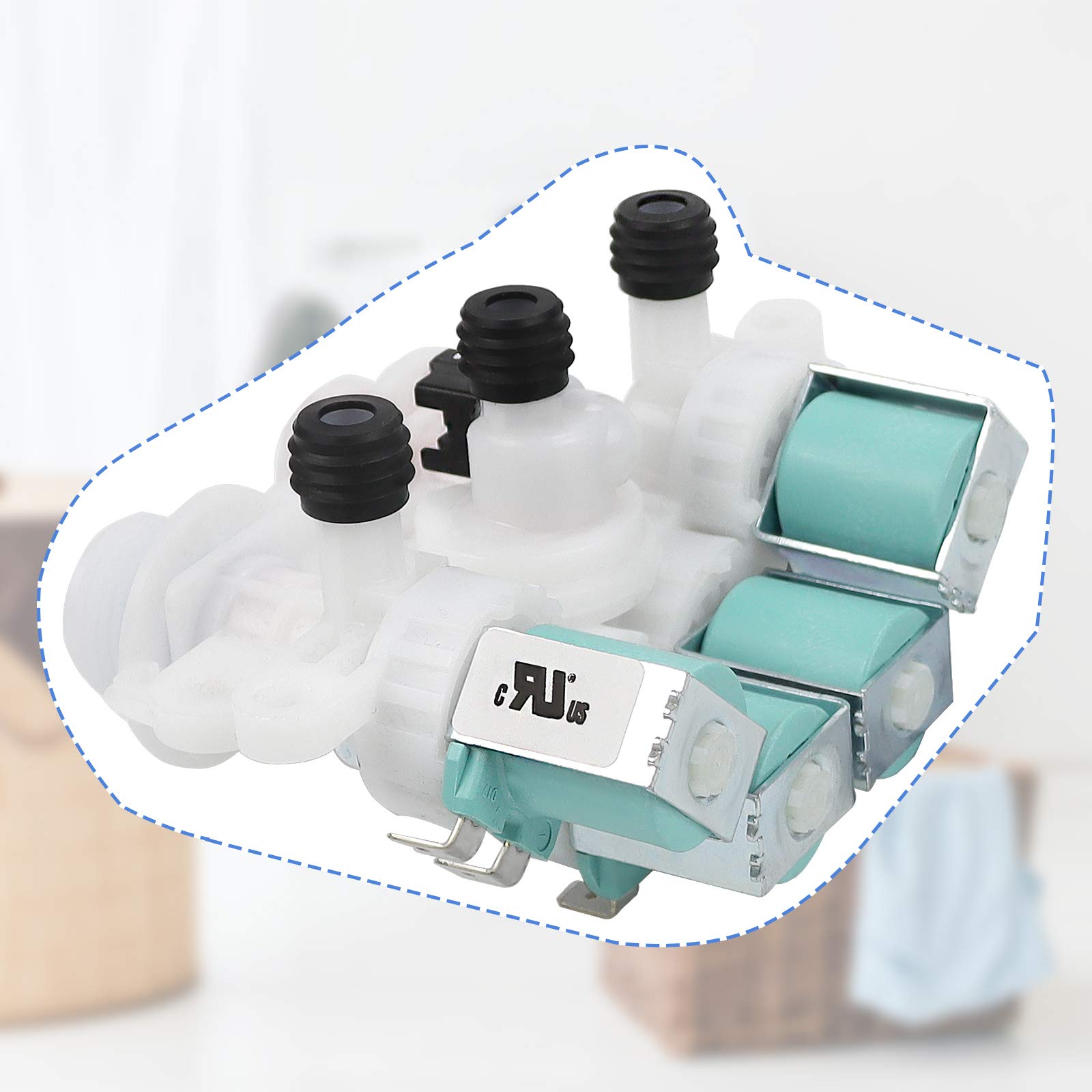 W11165546 Washer Water Inlet Valve - Compatible with May.tag &Whirlpool Washing Machine wm0642hw wm0642hw mah7500aww,Replace#w11096267