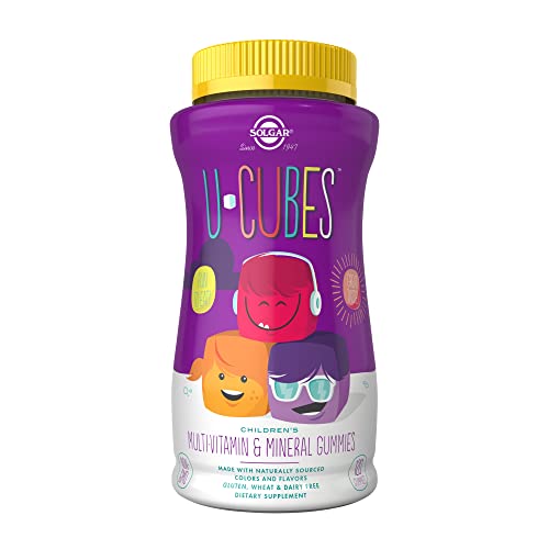Solgar U-Cubes Children's Multi-Vitamin & Minerals, 120 Gummies - 3 Great-Tasting Flavors, Grape, Orange & Cherry - Ages 2 & Up - Non GMO, Gluten Free, Dairy Free - 60 Servings