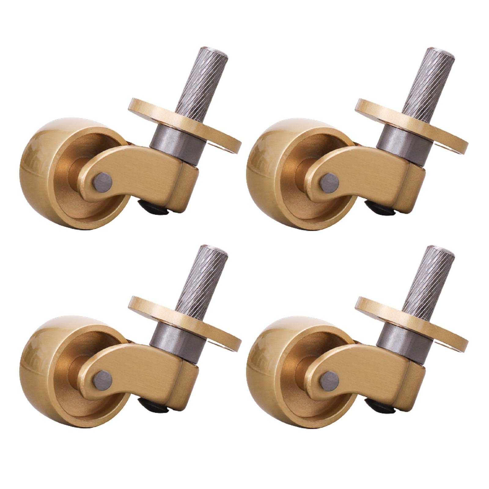 Wheel Plate Casters Solid Brass Furniture Swivel Casters Wheel,1" 25mm Universal Casters Wheels,Polished,Antique Vintage Moving Caster Wheels,Mute Castors,Bolt Style,Suitable for Sofas Piano Feet,