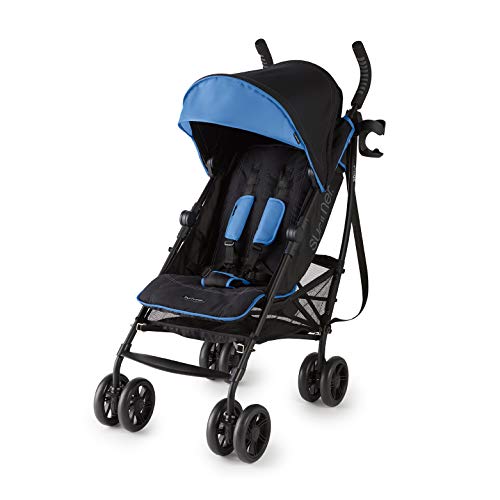 Summer 3Dlite+ Convenience Stroller, Blue/Matte Black – Lightweight Umbrella Stroller with Oversized Canopy, Extra-Large Storage and Compact Fold