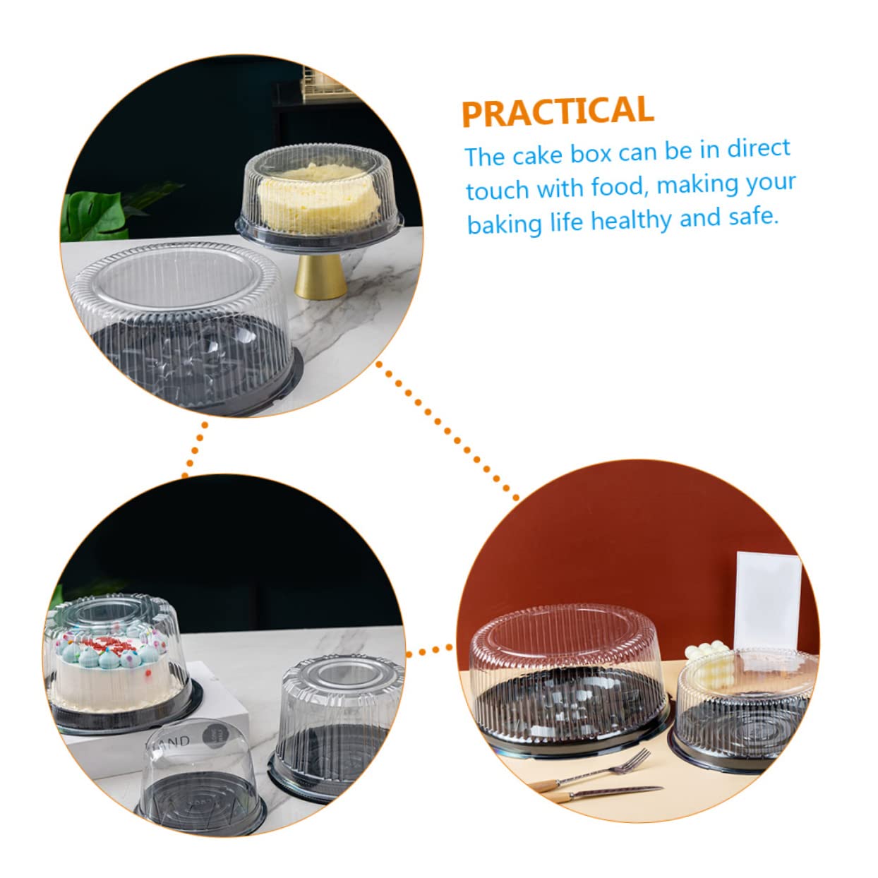 SOLUSTRE 10pcs Packing Box Cake Box Muffin Dome Cases Cake Container Take Out Cake Carrier Transparent Cake Clear Cake Carrier Cake Display Containers Strawberry Box Portable Child Plastic
