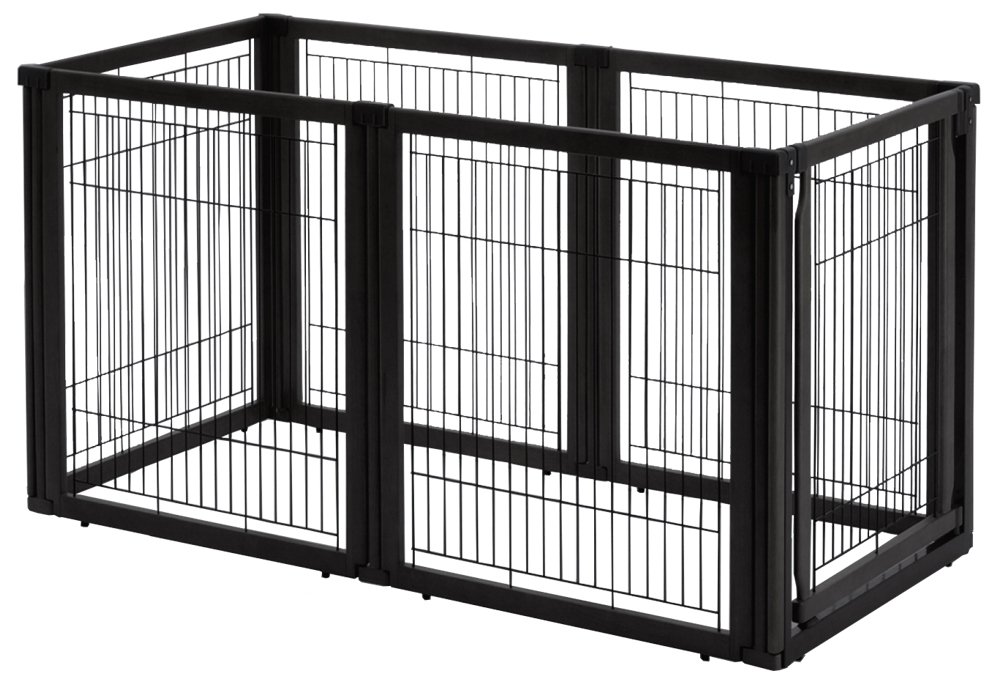Richell Convertible Elite 6 Panel Pet Gate Black