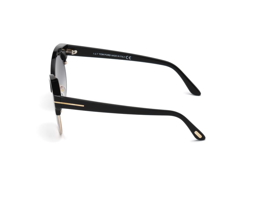 Tom Ford FT0608 Round Alissa-02 Sunglasses TF608 (01B Black/Gold, Gray Gradient)