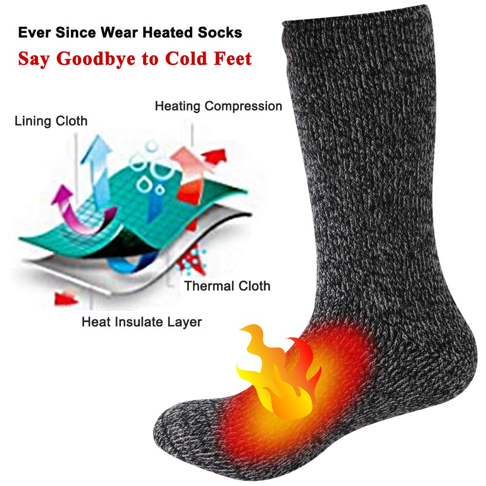 Warm Thermal Socks, Three street Unisex Winter Fur Lined Boot Thick Insulated Heated Socks For Cold Weather, 9#2 Pair Light Navy-warmest Thermal Socks Women, Medium