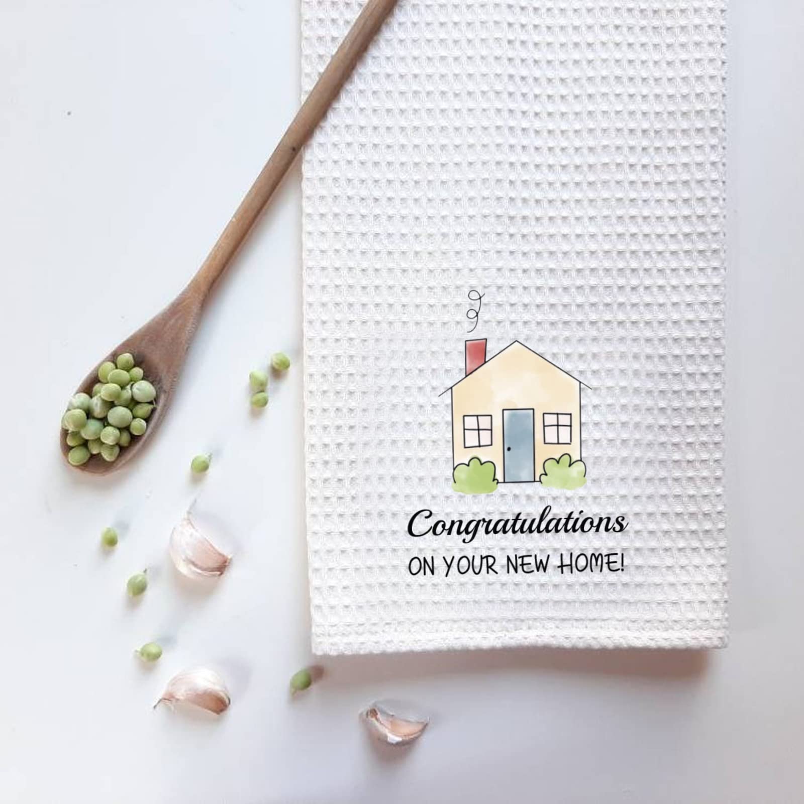 ZJXHPO New Home Kitchen Tea Towel Congratulations On Your New Home Dish Towel Housewarming Gift New Home Congratulation Gift (New Home Towel)