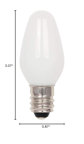 Westinghouse 5510800 0.5 (4-Watt Equivalent) C7 Frosted, Candelabra Base, 2 Pack LED Light Bulbs, 2 Count (Pack of 2)