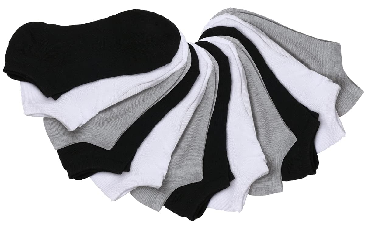 Tipi Toe Women's 12-Pairs Low Cut Athletic Sport Peformance Socks, (sock size 9-11) Fits shoe size 6-10, SP28-12