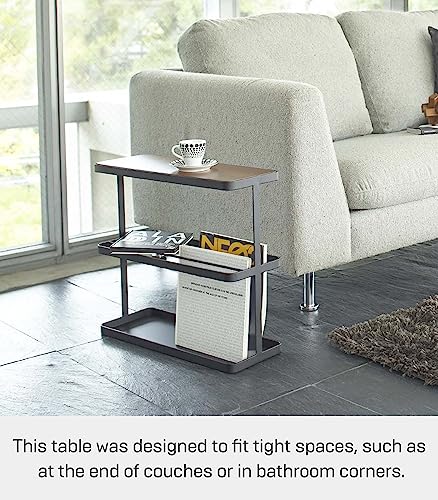 YAMAZAKI Storage Home Steel | End + Side Tables, One Size, Black