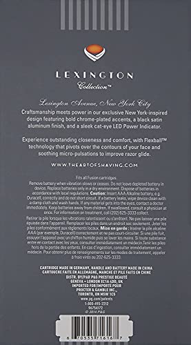 The Art of Shaving Mens Razor - Lexington Collection Powered Razors for Men, Micro-Pulsations Help Reduce Friction & Increase Razor Glide, Black Satin & Chrome