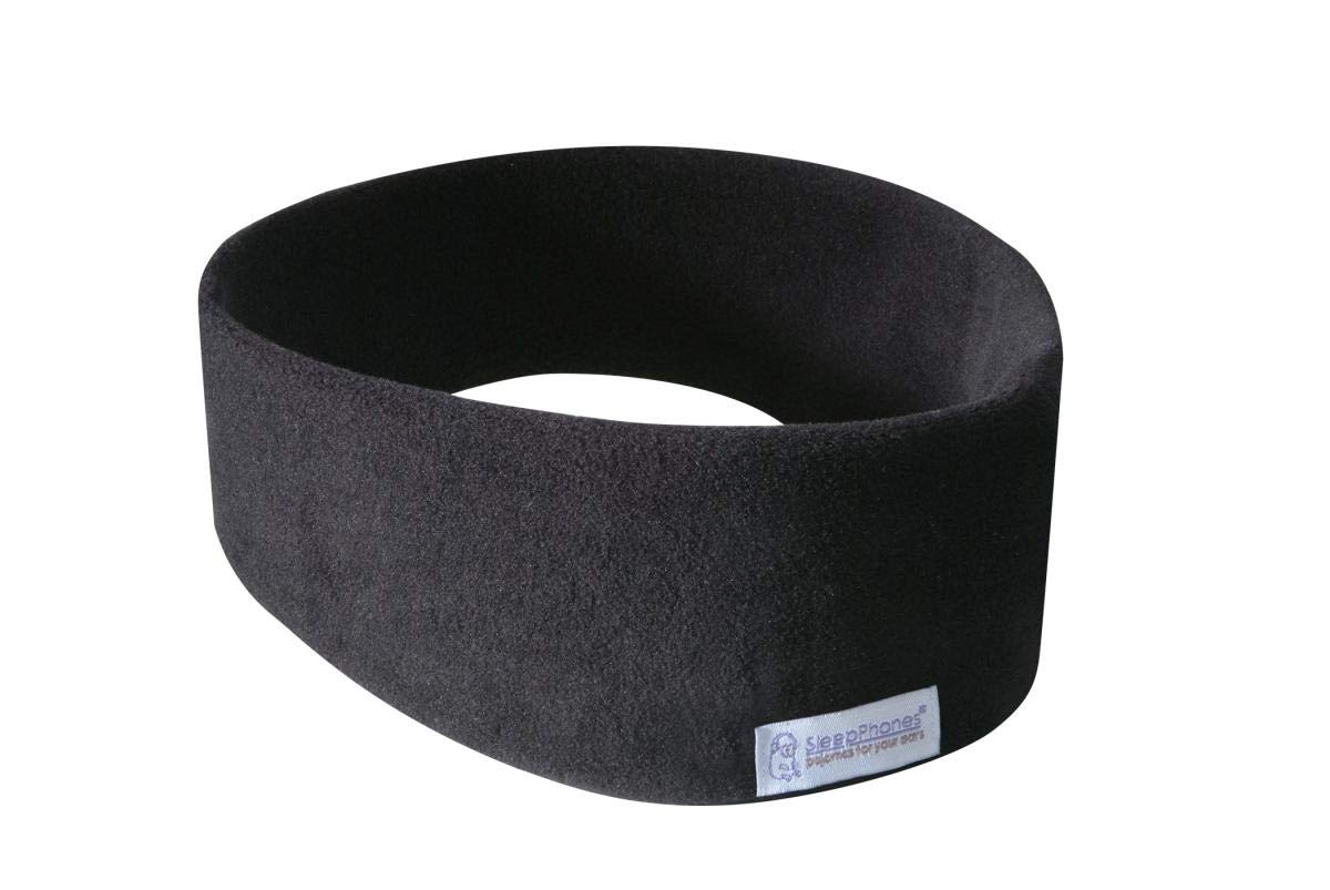 SleepPhones: ASMR Edition | 8 Hours of Deeply Relaxing ASMR Content Built in | Flat Speakers in a Soft Headband | Comfortable Enough to Wear in Bed | Midnight Black - Fleece Fabric (S)