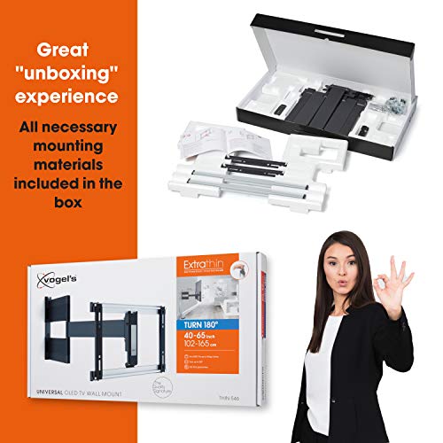 Vogel's Thin 546 Full-Motion OLED TV Wall Mount for 40-65 inch TVs | Swivels up to 180º | Max. 66 lbs (30 kg) | Max. VESA 400x400 | Ultra Slim TV Wall Mount | TÜV Certified