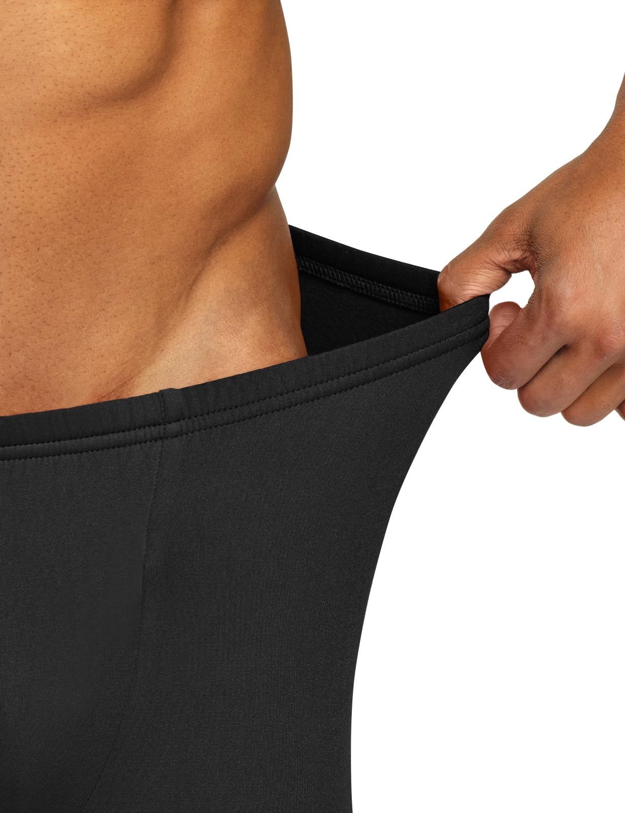 TSLA Men's Thermal Underwear Pants, Heated Warm Fleece Lined Long Johns Leggings, Winter Base Layer Bottoms, Thermal Fly-Front 2pack Black, Large