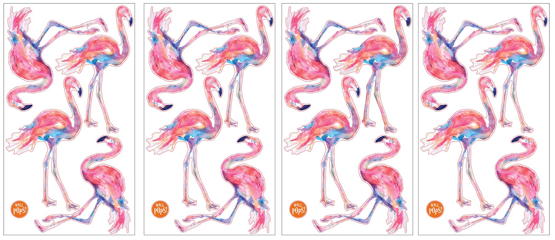 WallPops DWPK2173 Pink Flamingo Applique Kit