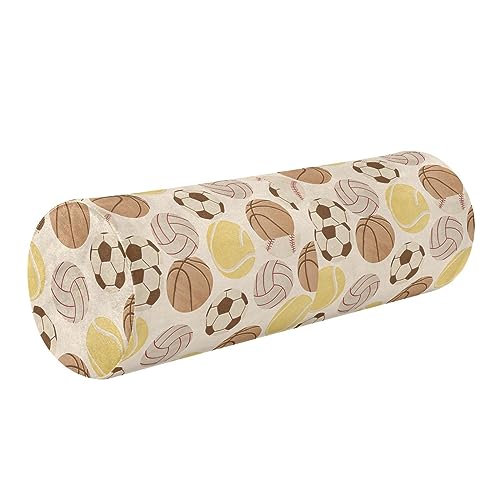 Vnurnrn Sport Balls Neck Support Pillow Round Neck Roll Bolster Cylinder Pillow Cervical Pillows Back Pillow for Leg Knee Back Head Support for Gifts Camp Study Work