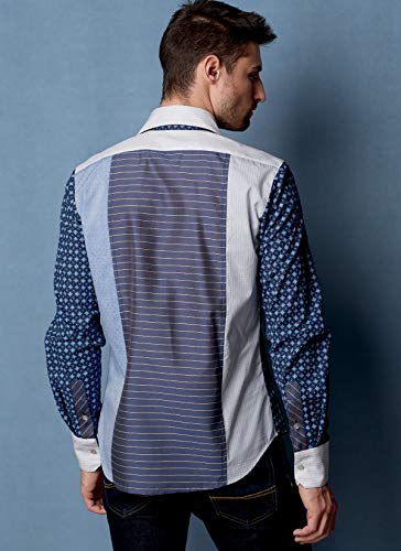Vogue V1599MXX Men's Button-Up Dress Shirt Sewing Patterns by Koos Van den Akker, Sizes 40-46