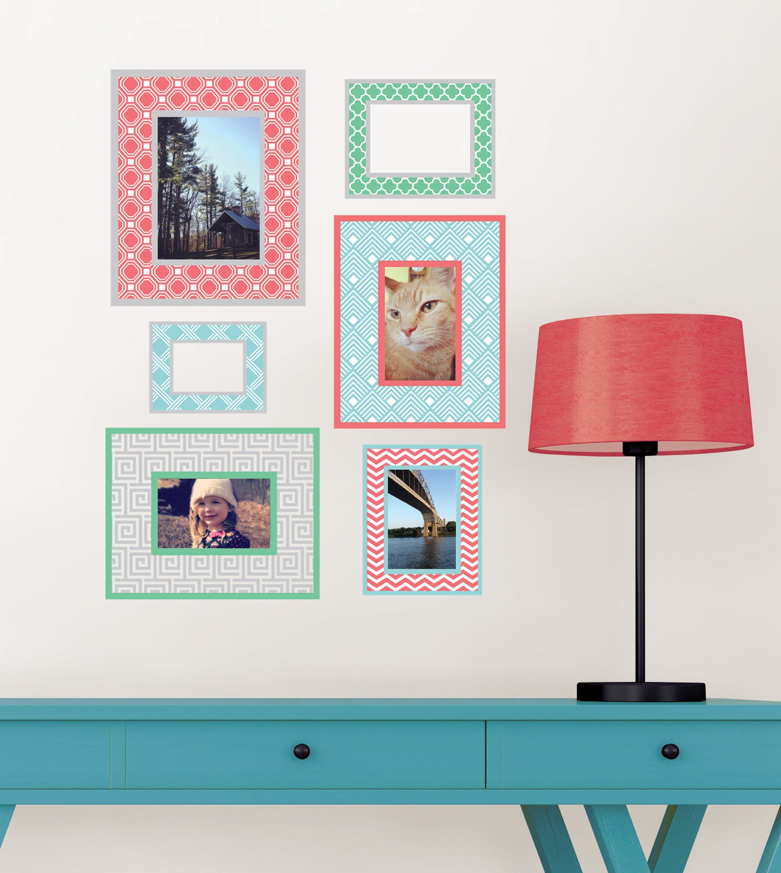 WallPops WPK1595 Geo Color Frame Wall Art Kit, Multicolor