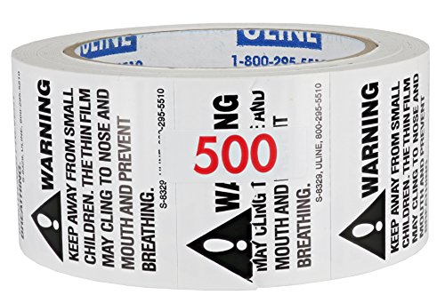 ULINE S-8329 500-Count 2x2-inch Bulk Packaged Suffocation Warning Labels for Child Safety