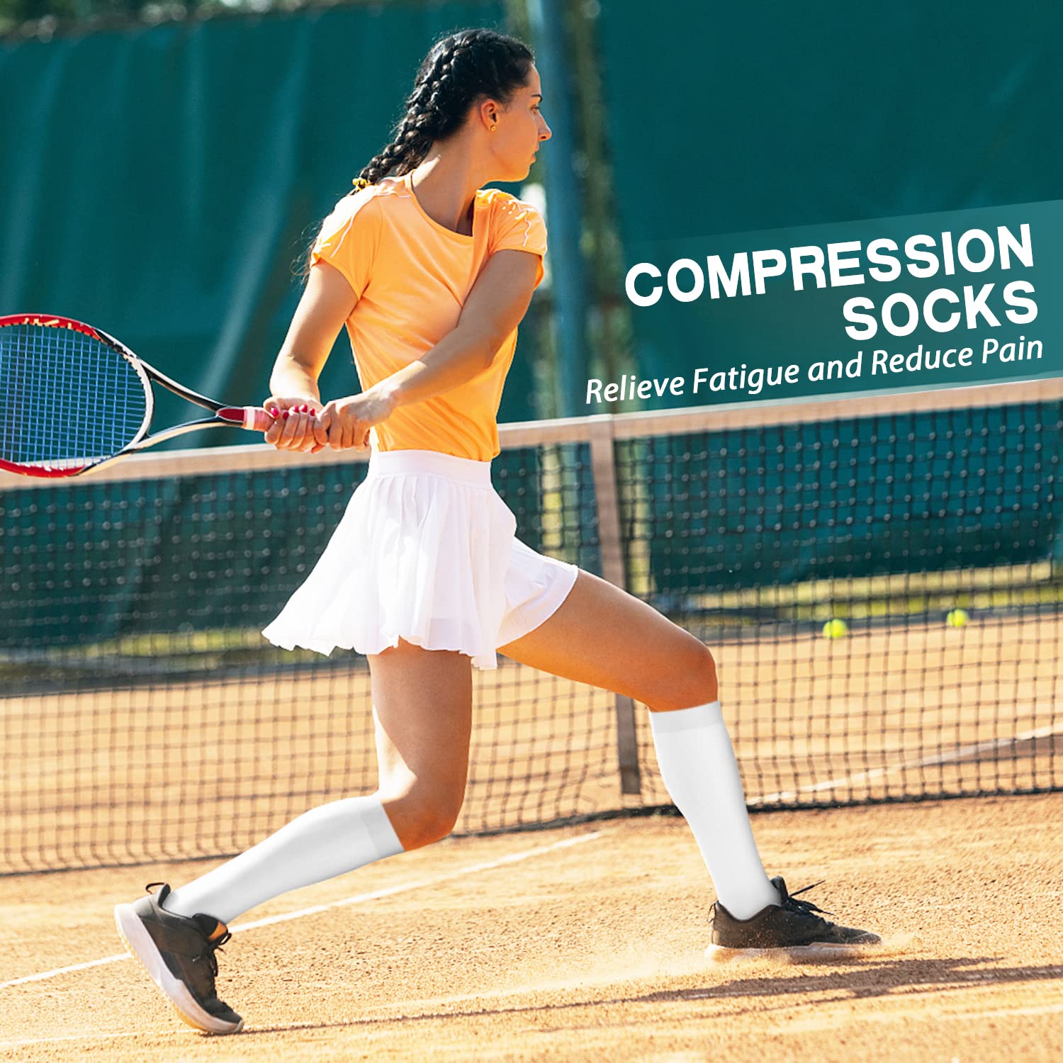 SunFeeling Compression Socks for Women & Men Circulation (3 Pairs) - Best Support for Athletic Running Nurses Recovery Travel,Small-Medium