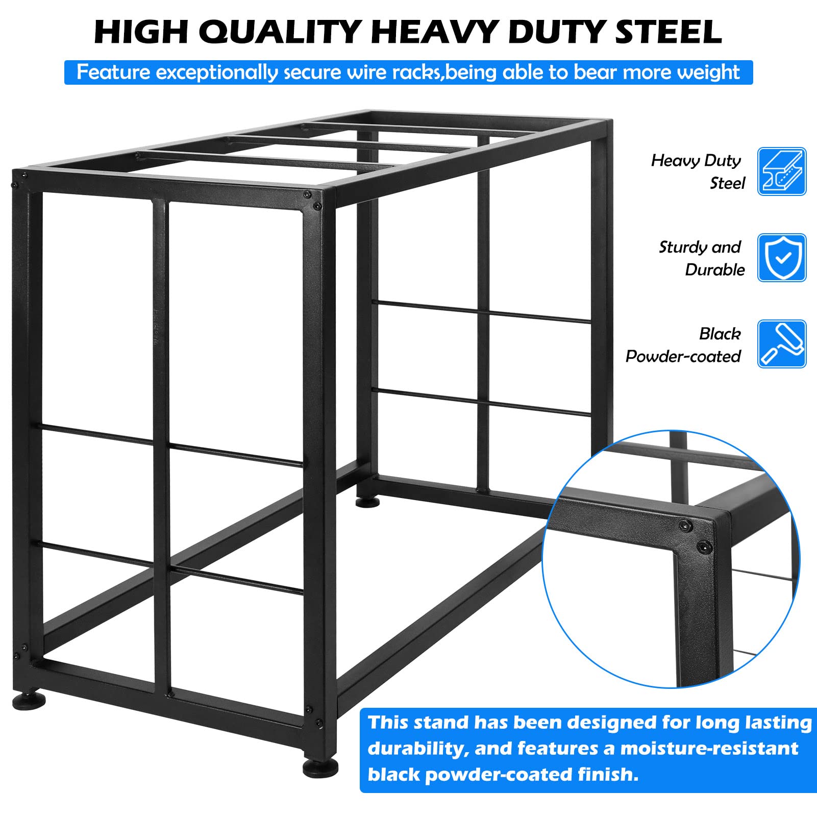 ZOMOFEW Metal Aquarium Stand, 40 Gallon Fish Tank Stand , Double-Layer Detachable Design, Easy To Assemble,Suitable for Home Fish Tank, Landscape Fish Tank And Oceanarium(Tank not included)