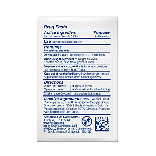 Wet Ones Antibacterial Hand Wipes Singles, Tropical Splash Wipes | Individual Wipes, Antibacterial Wipes, Hand Wipes Individually Wrapped | 24 ct. (6 pack)