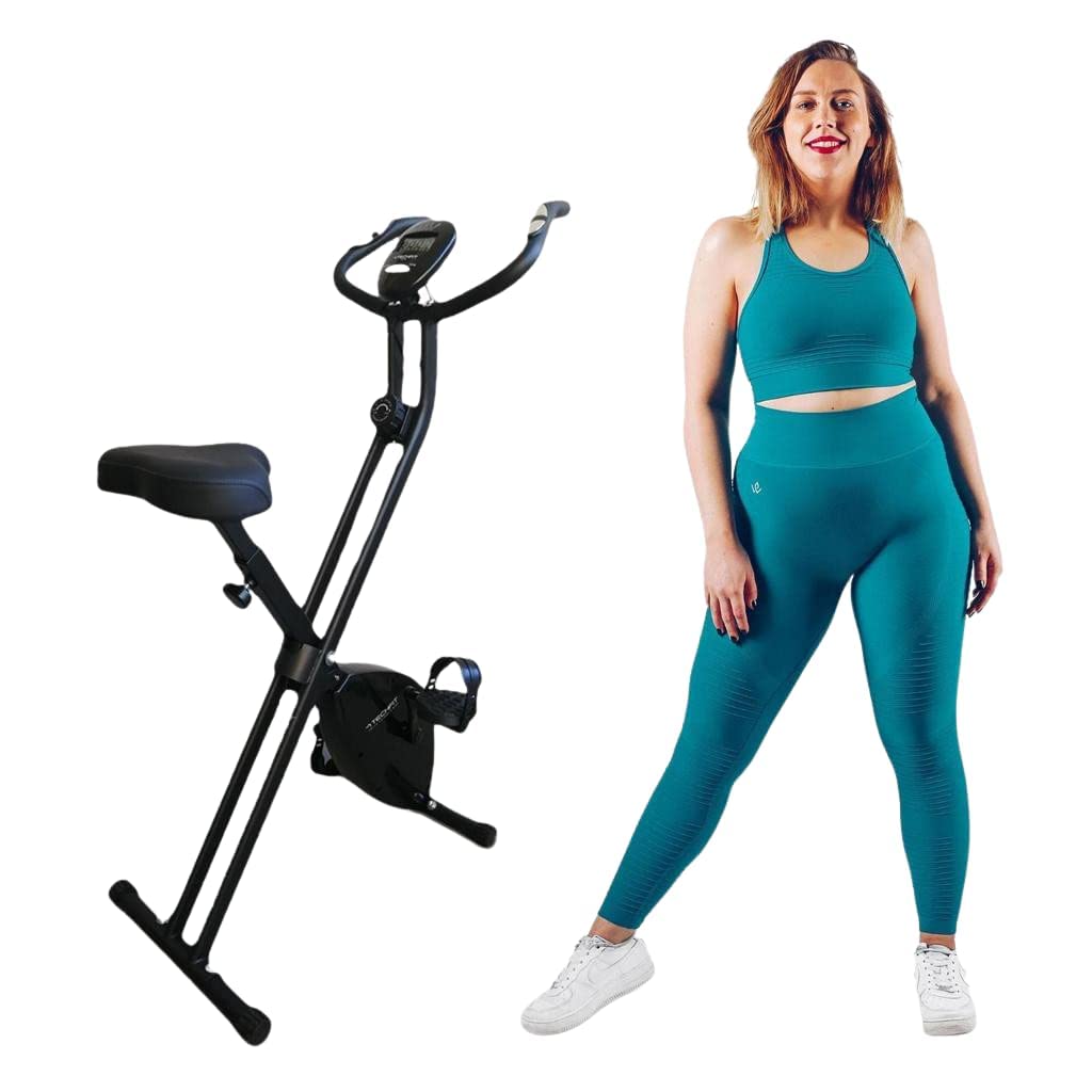 TechFit Folding Exercise Bike | Magnetic F-Bike | Home Recovery Cardio Trainer with Computer and Pulse Sensors