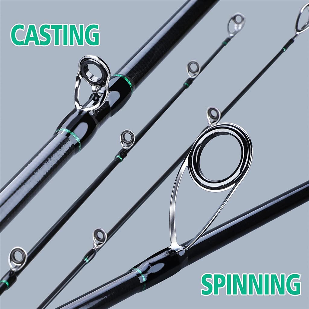 XWWDP Baitcasting Rod 1.8M 2.1M 2.4M M Power Lure Rod Casting Spinning 3 Section Light Boat Lure Fishing Rod (Size : 2.4m Casting Rod)