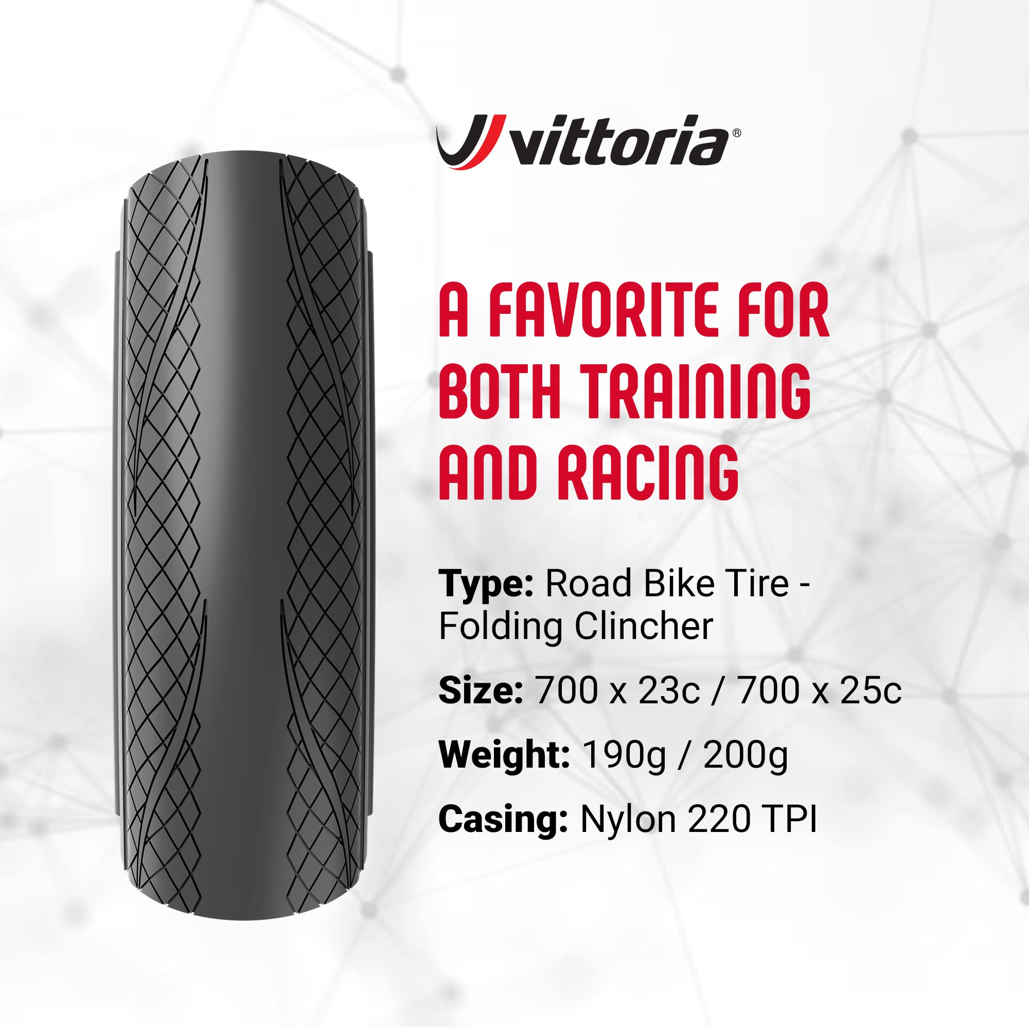 Vittoria Rubino Pro IV Speed G2.0 - Performance Road Bike Tire - Foldable Bicycle Tires (700x23c, Full Black)