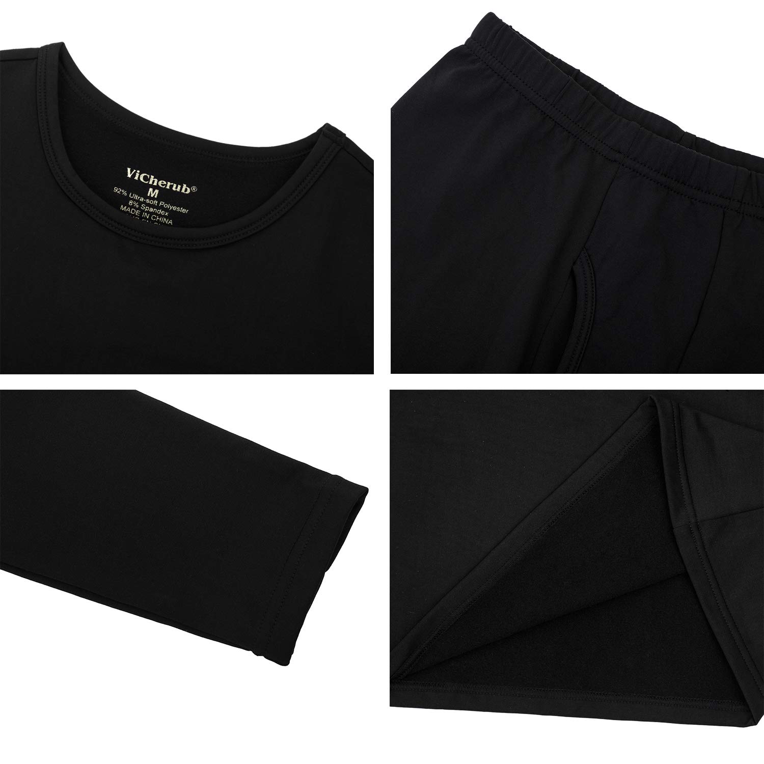 ViCherub Men's Thermal Underwear Set Fleece Lined Long Johns Winter Base Layer Top & Bottom 2 Sets for Men