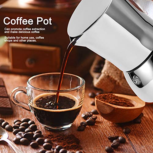 Zerodis Stovetop Espresso Maker color Stainless Steel Thermal Coffeemaker 4 Cup Stainless Steel Coffee Maker and Moka Pot Classic Italian style Black Espresso Coffee Pot