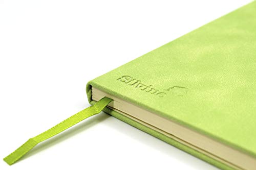 Silvine Executive Soft Feel Notebook Ruled with Marker Ribbon 160pp 90gsm 143x90mm Lime Green Ref 196T