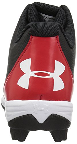 Under Armour Boy’s Leadoff Mid Jr. RM Baseball Shoe, Black (061)/Red, 8 US Unisex Little Kid