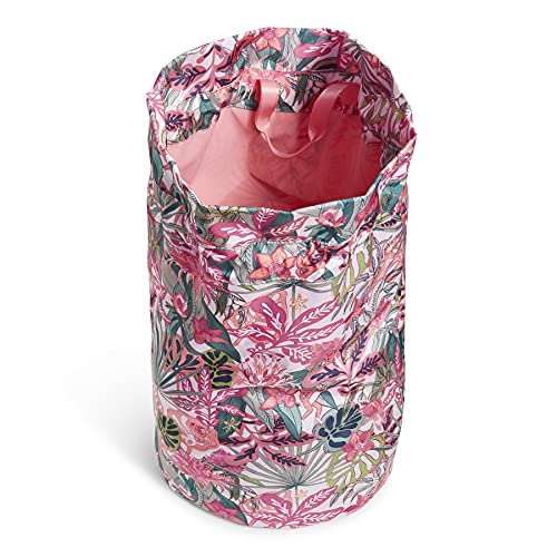 Vera Bradley Women's Recycled Lighten Up Cinch Laundry Bag, Rain Forest Canopy Coral, One Size