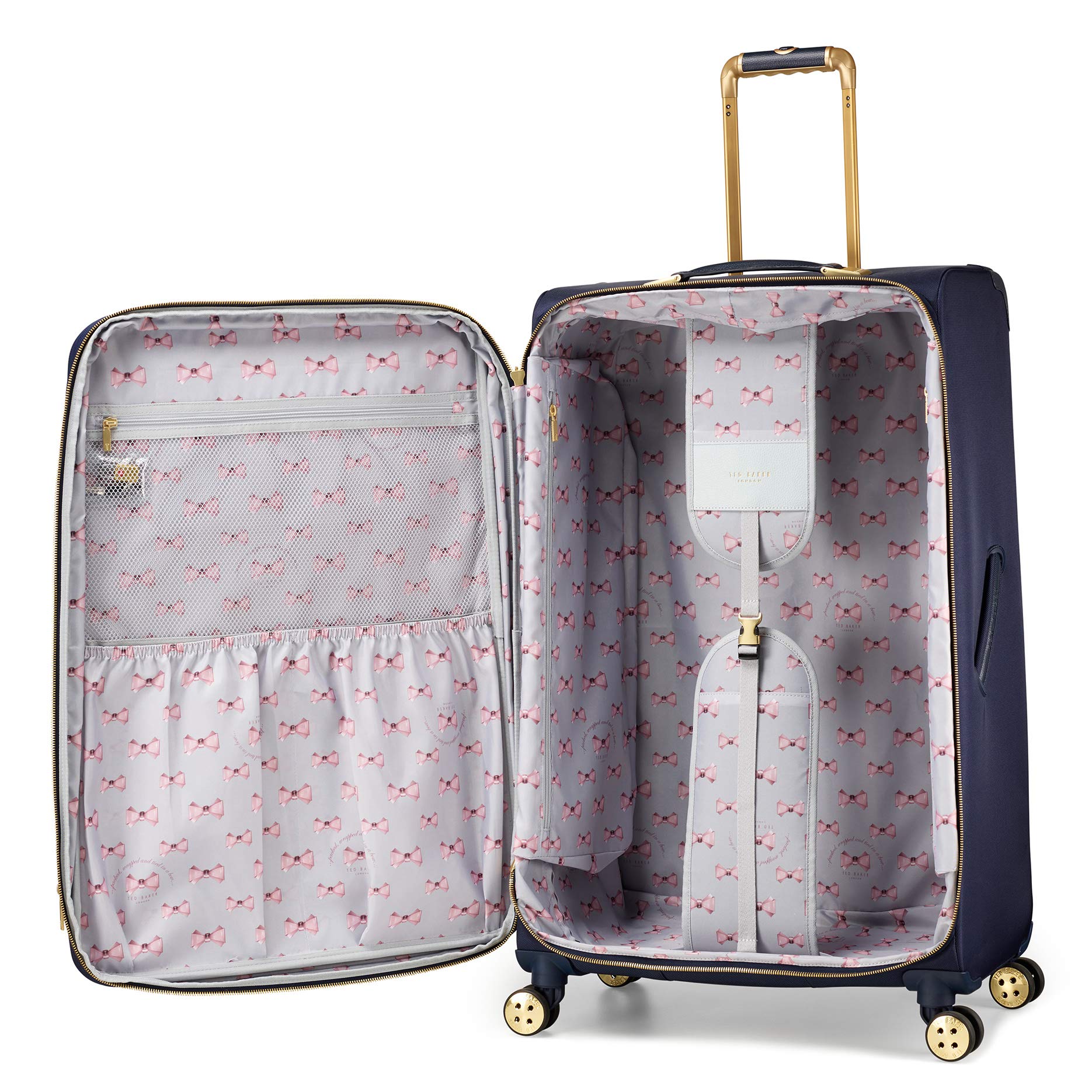 Ted Baker Albany Softside Lightweight Fashion Spinner Luggage Suitcase (Black, Holdall Bag)