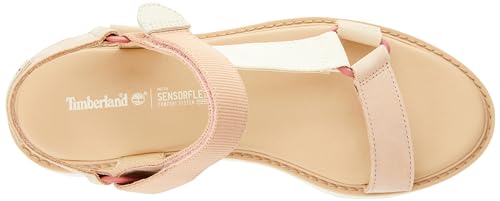 Timberland Women's Bailey Park F/L Strap Sandal, Light Beige Nubuck, 8.5