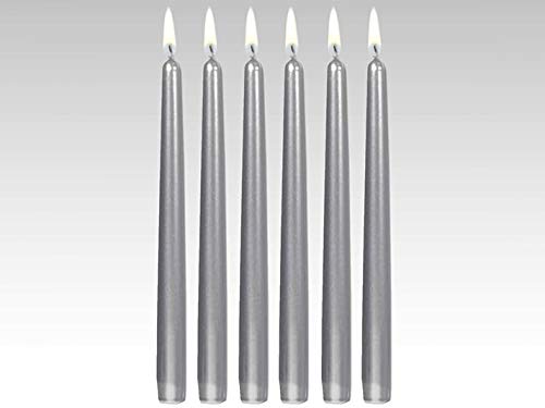 Stunning Silver Mini Taper Candles - (5") - Pack of 12 - Perfect for Elegant Events, Weddings & Home Decor