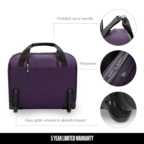 Solo New York Bryant Rolling Laptop Bag, Grape