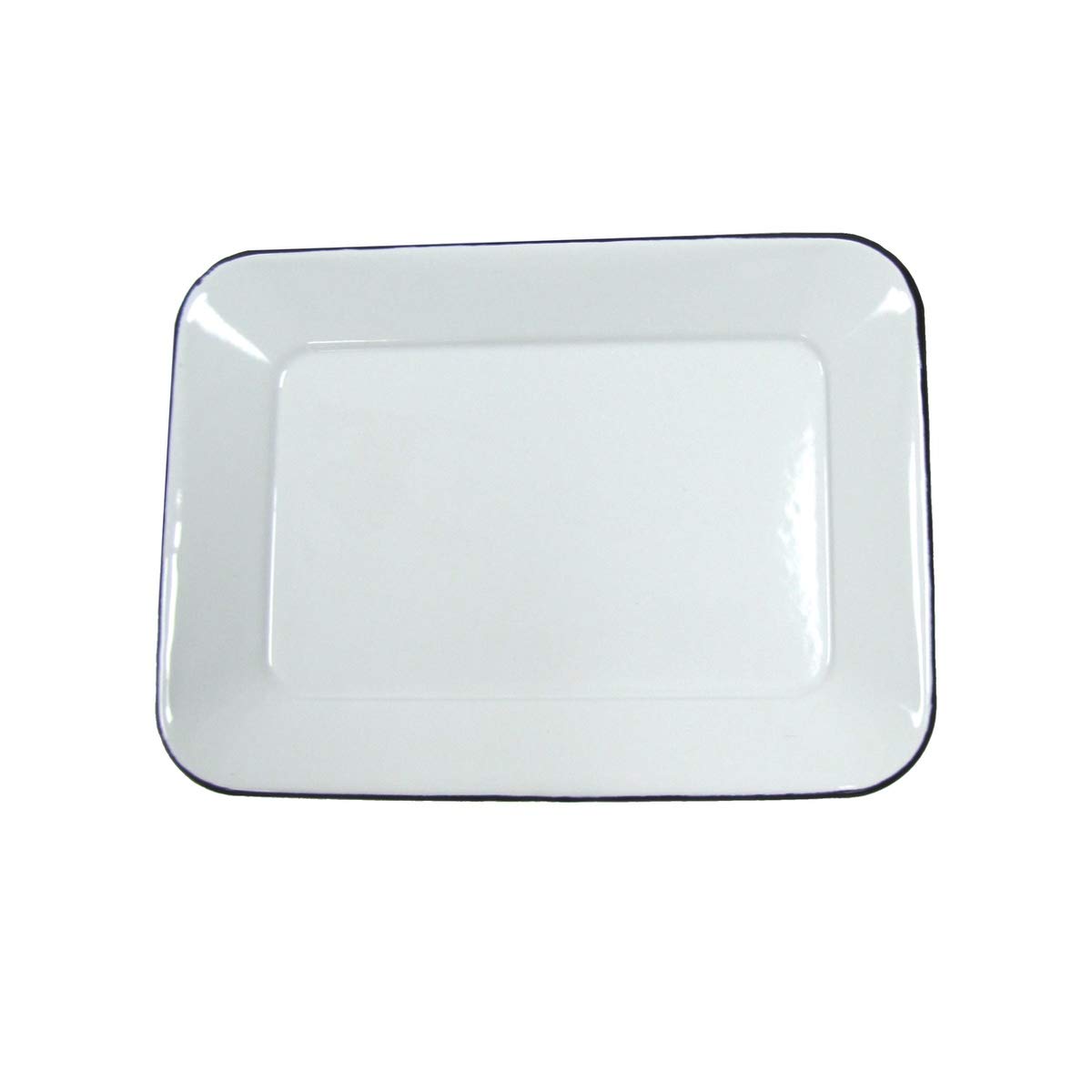TG,LLC Treasure Gurus White Enamel Vintage Food Serving Tray Country Farmhouse Kitchen Decor Plate