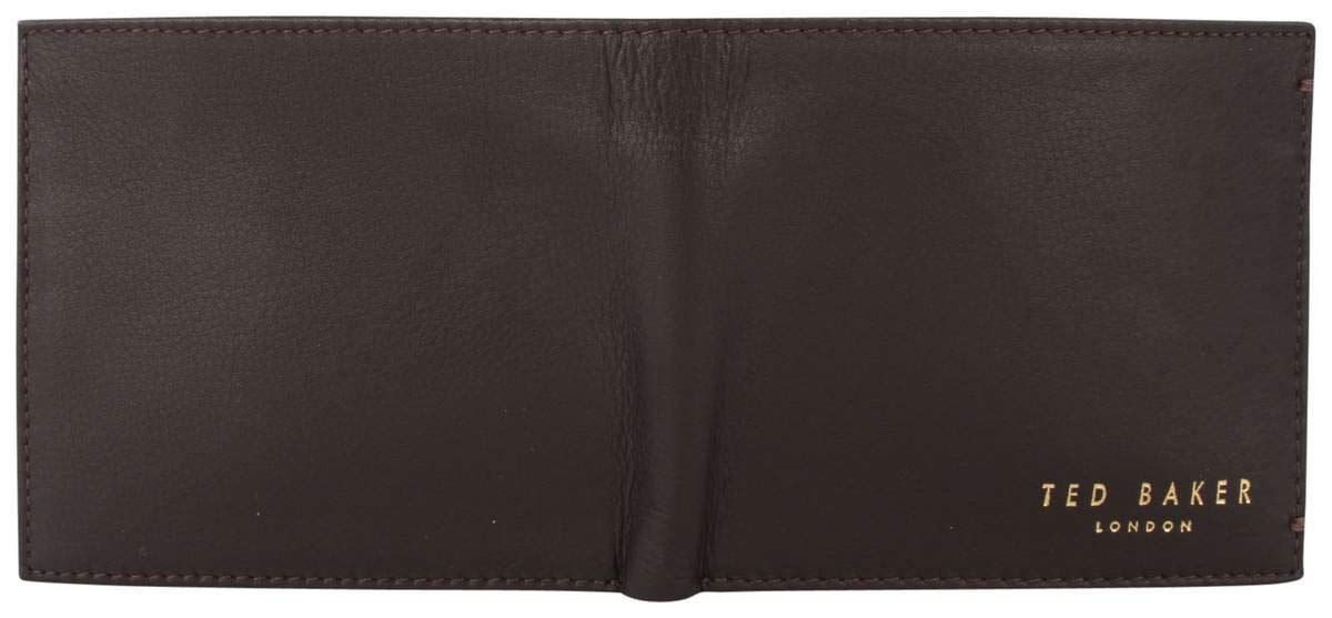 Ted Baker Men's Core Bifold Leather Travel Accessory-Bi-Fold Wallet, DK-Brown, One Size