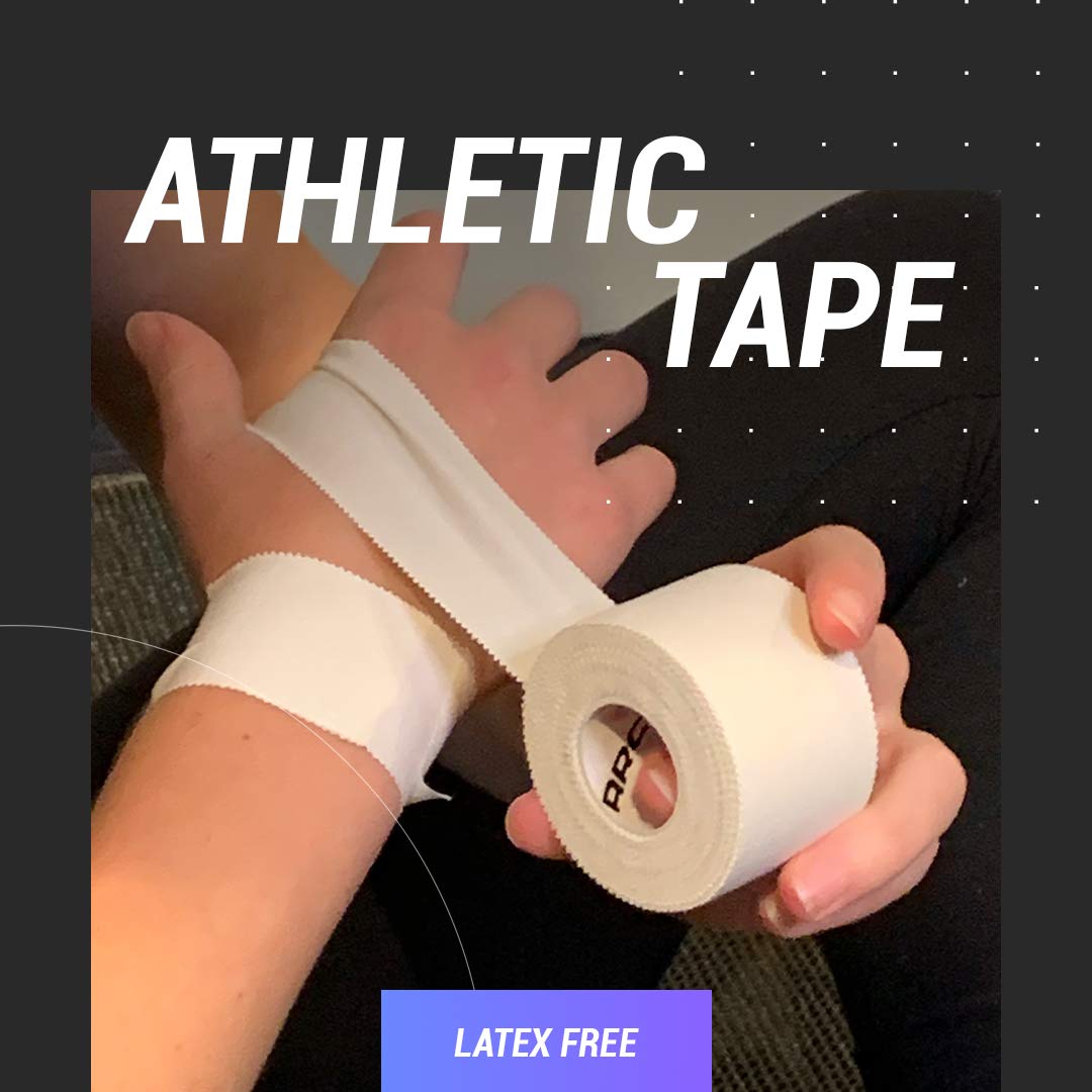 White Athletic Sports Tape, Extra Strong and Easy to Tear. Best for Athletes and Trainers.