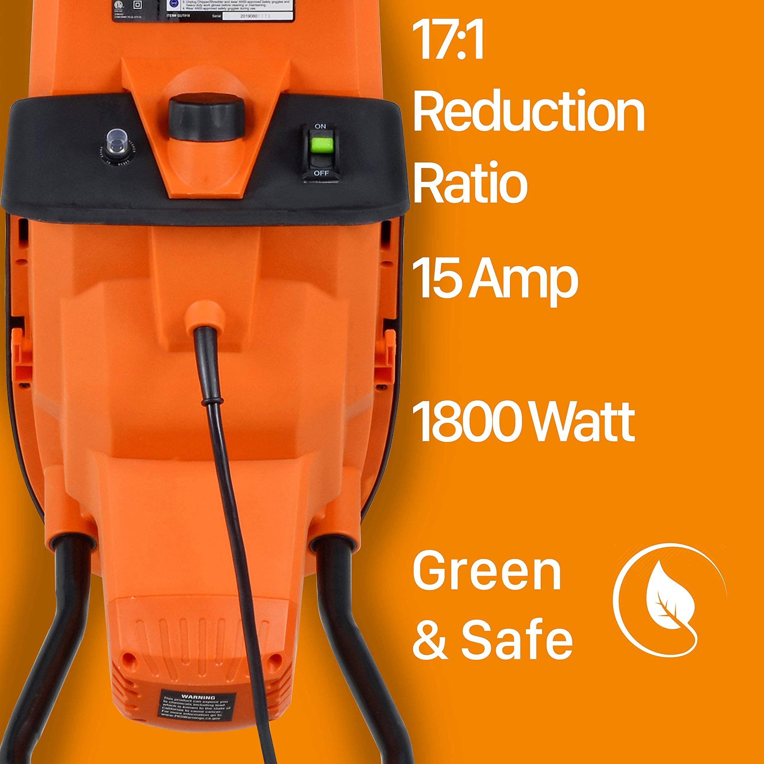 SuperHandy Wood Chipper Shredder Electric 1.5" (39mm) Max Wood Capacity 17:1 & 3 in 1 Leaf Blower [Bundle Deal]