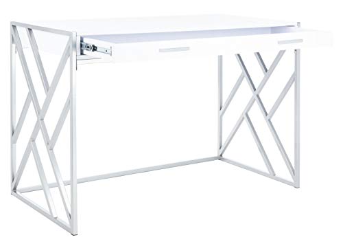 Safavieh Home Office Elaine Modern White and Silver 1-drawer Desk
