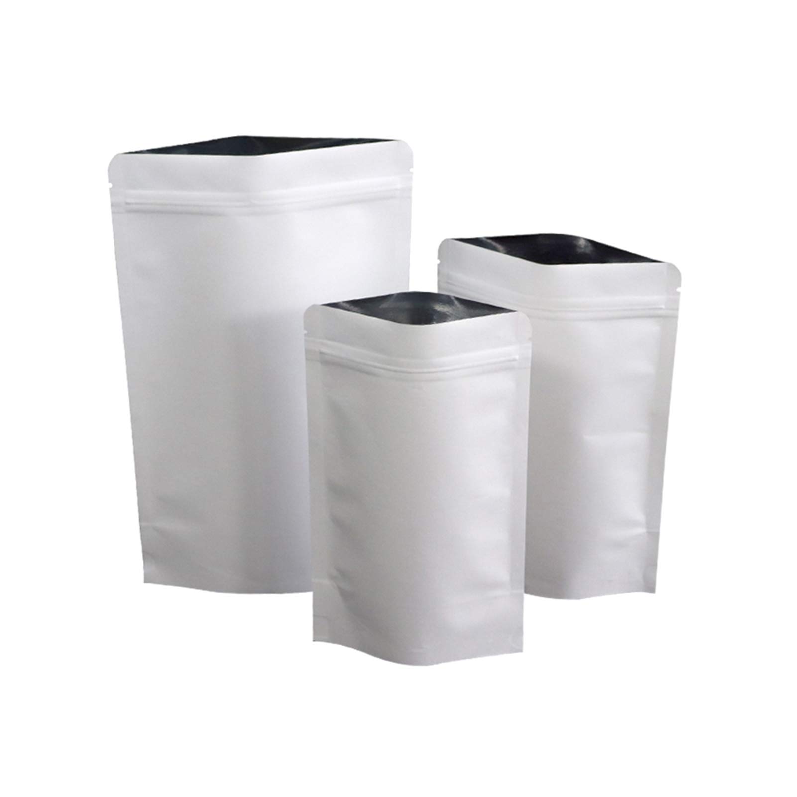 White Kraft Stand Up Pouch Bags Resealable Ziplock Seal Paper Bag Food Storage Bags 50pcs 5.1" x 7.2"